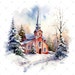 Winter Scenery With a Church Clipart Bundle 10 High Quality - Etsy