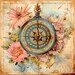 Shabby Chic Floral Compass With Map Clipart Bundle 10 High Quality ...