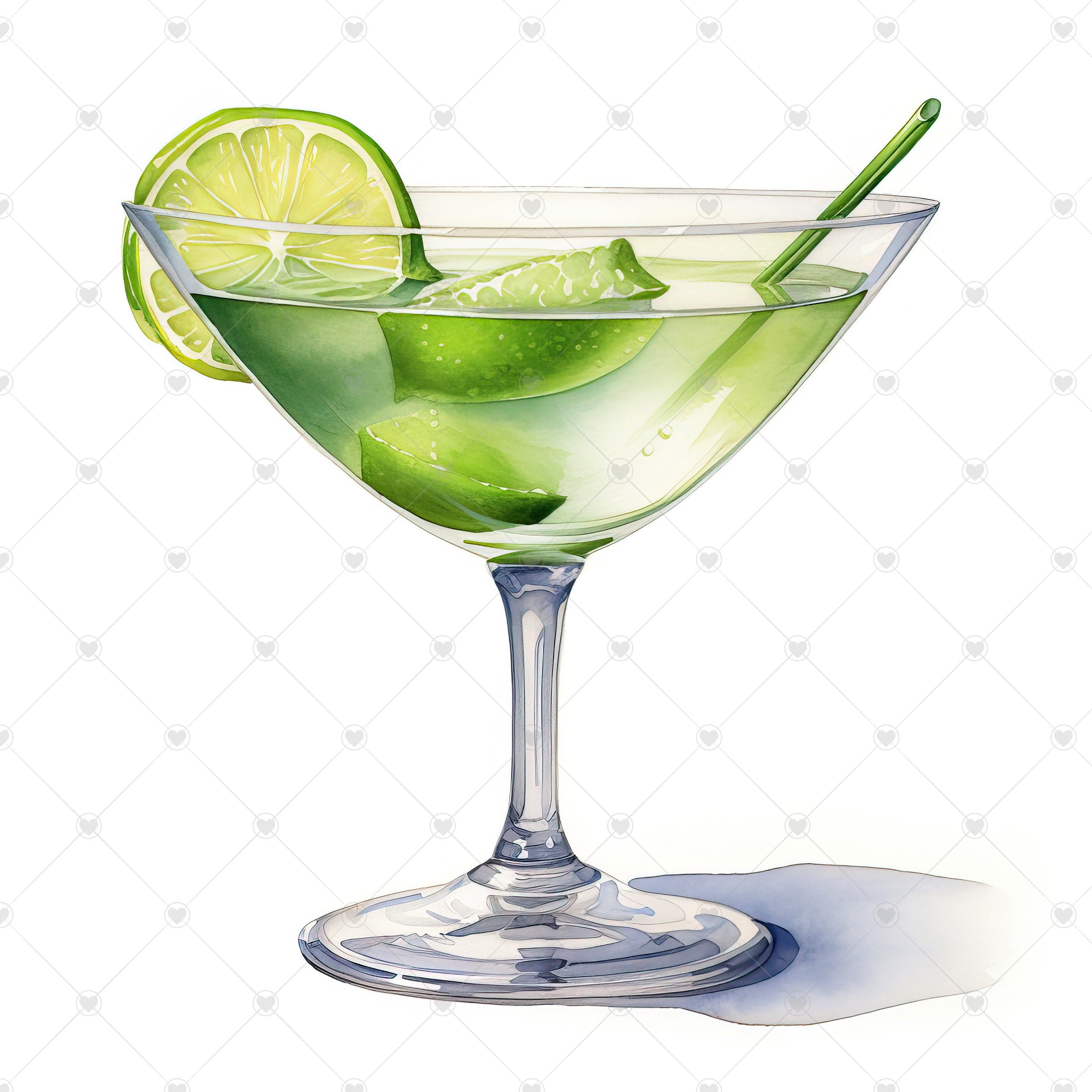Gimlet Cocktail Clipart Bundle 10 High Quality Watercolor - Etsy Australia