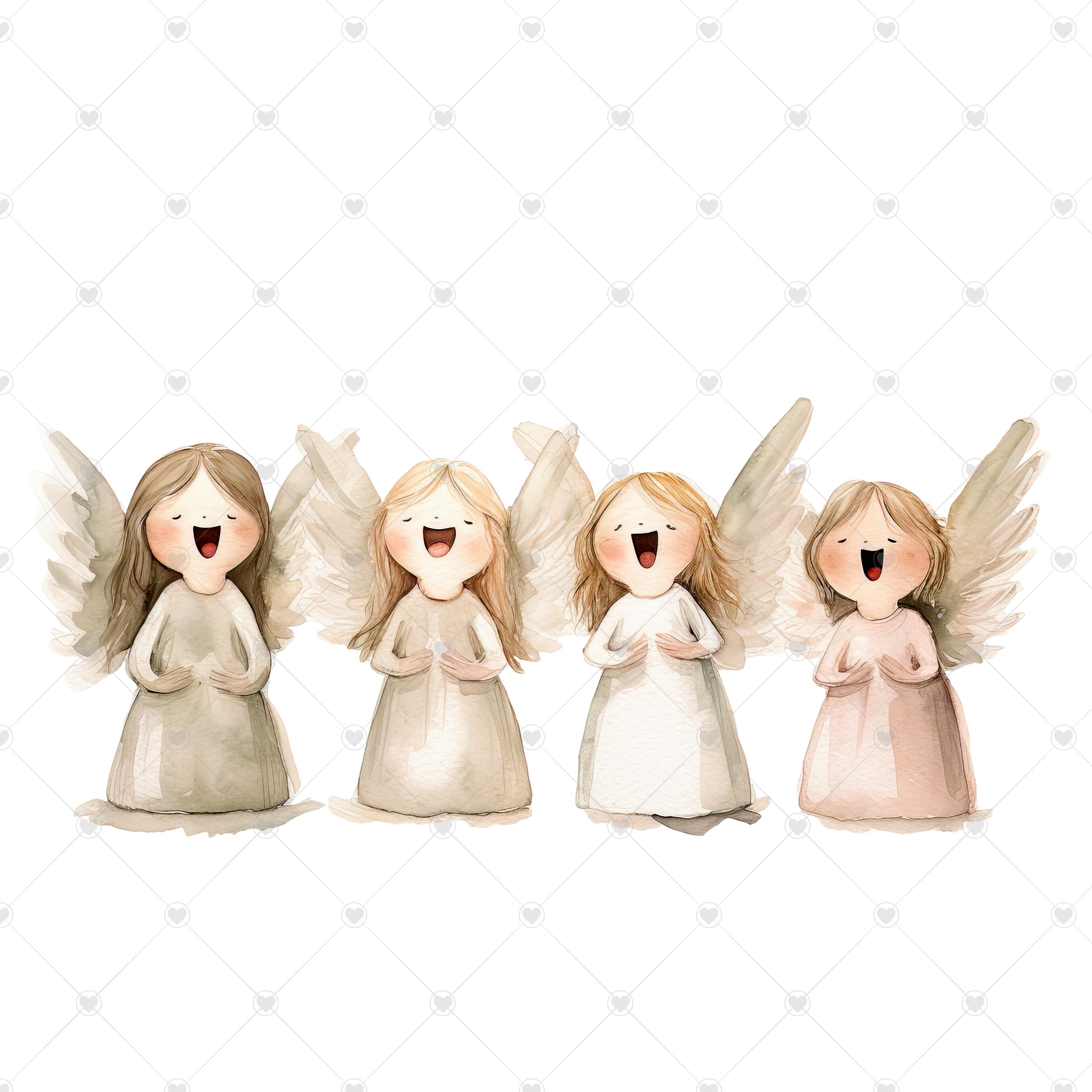 Adorable Little Angels Singing Christmas Carols PNG Clipart Bundle ...