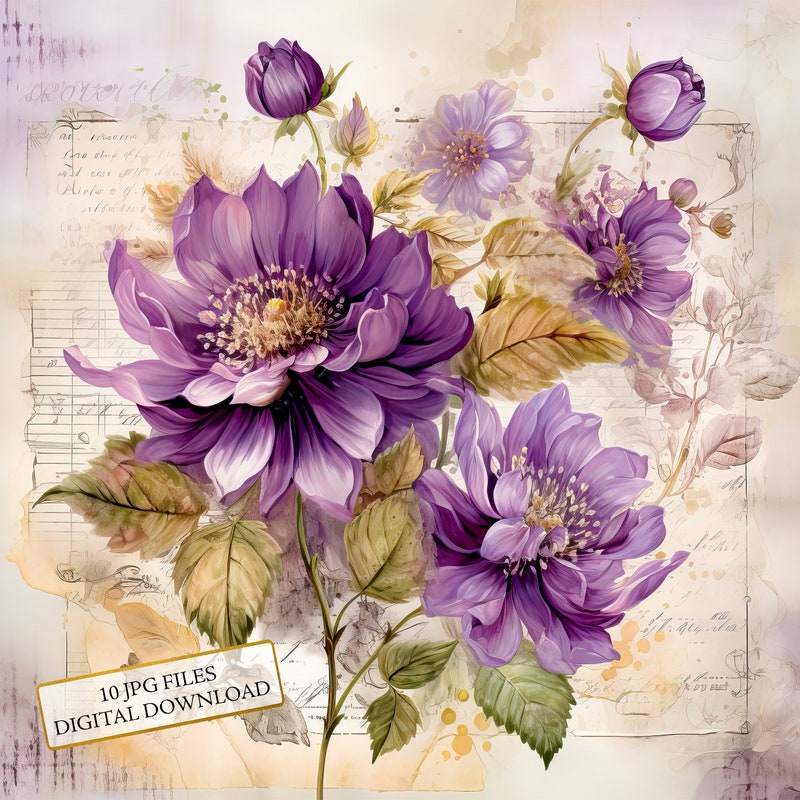 Decoupage Flowers - Etsy