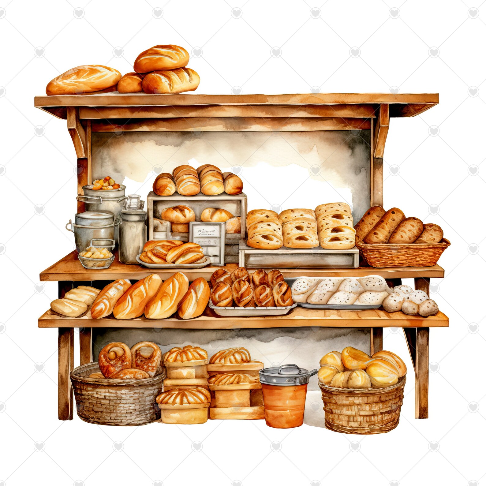 Bread Stand in a Bakery Clipart Bundle 10 High Quality - Etsy
