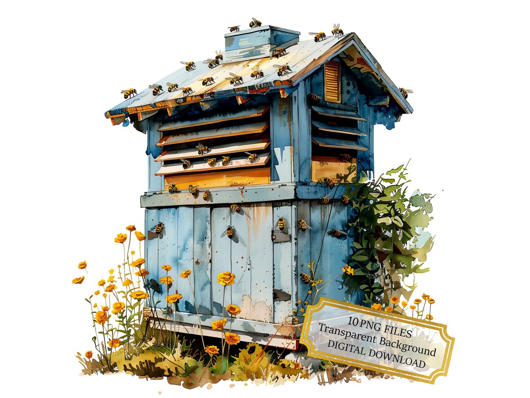 Wooden Rustic Beehive PNG Clipart Bundle- Digital Download - Etsy