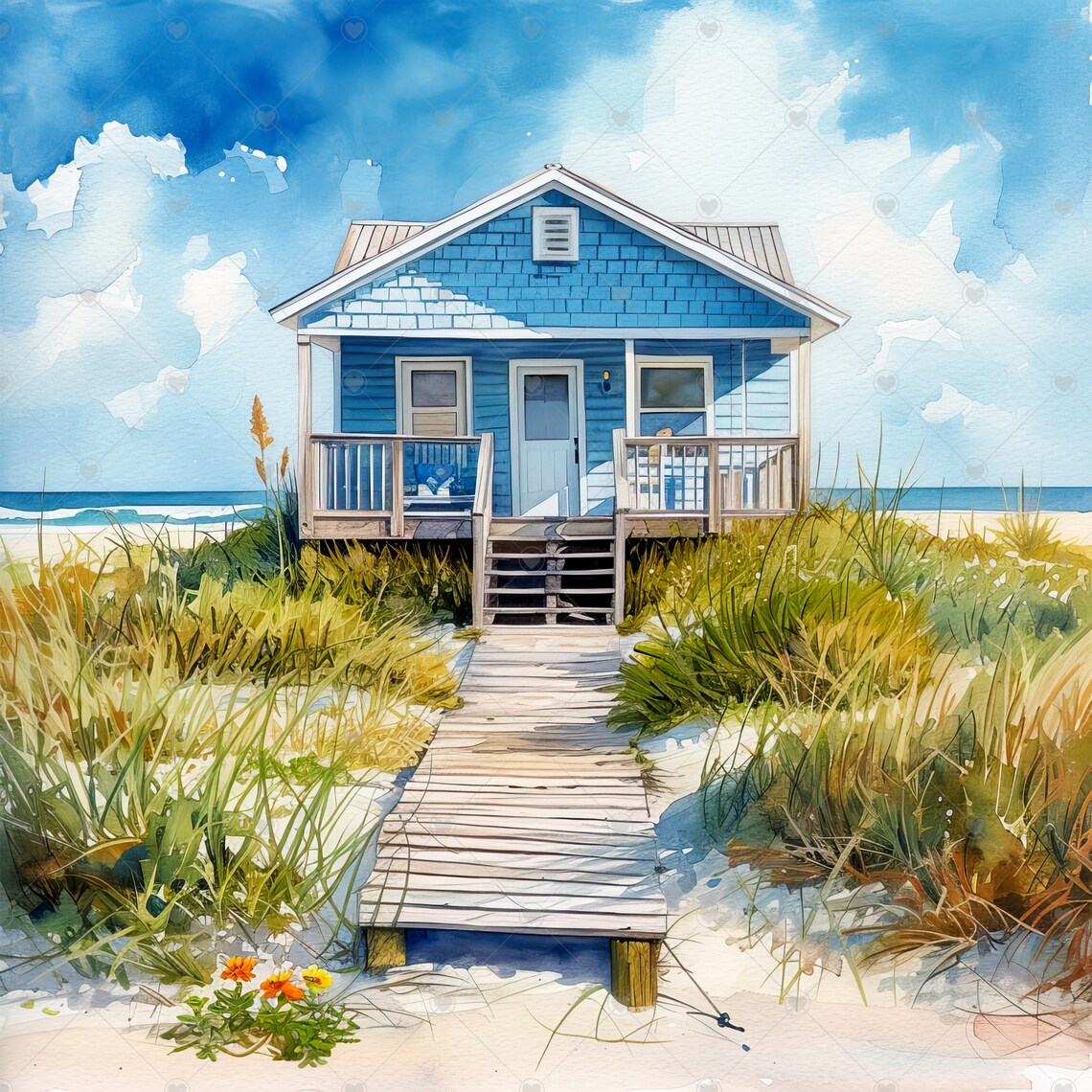 Beach House Scenery JPG Clipart Bundle- Digital Download - Etsy Canada