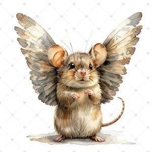 Little Mouse With Angel Wings Clipart Bundle- 10 High Quality ...