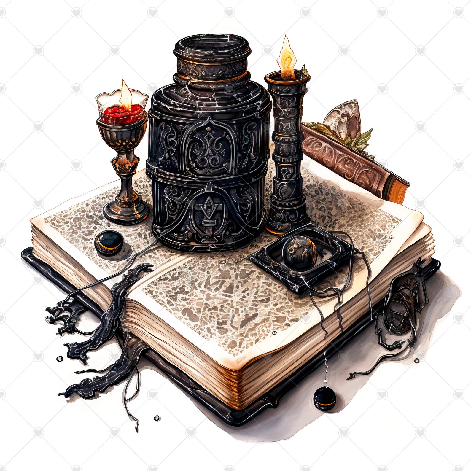 Dark Gothic Witch's Spellbook Clipart Bundle 10 High - Etsy