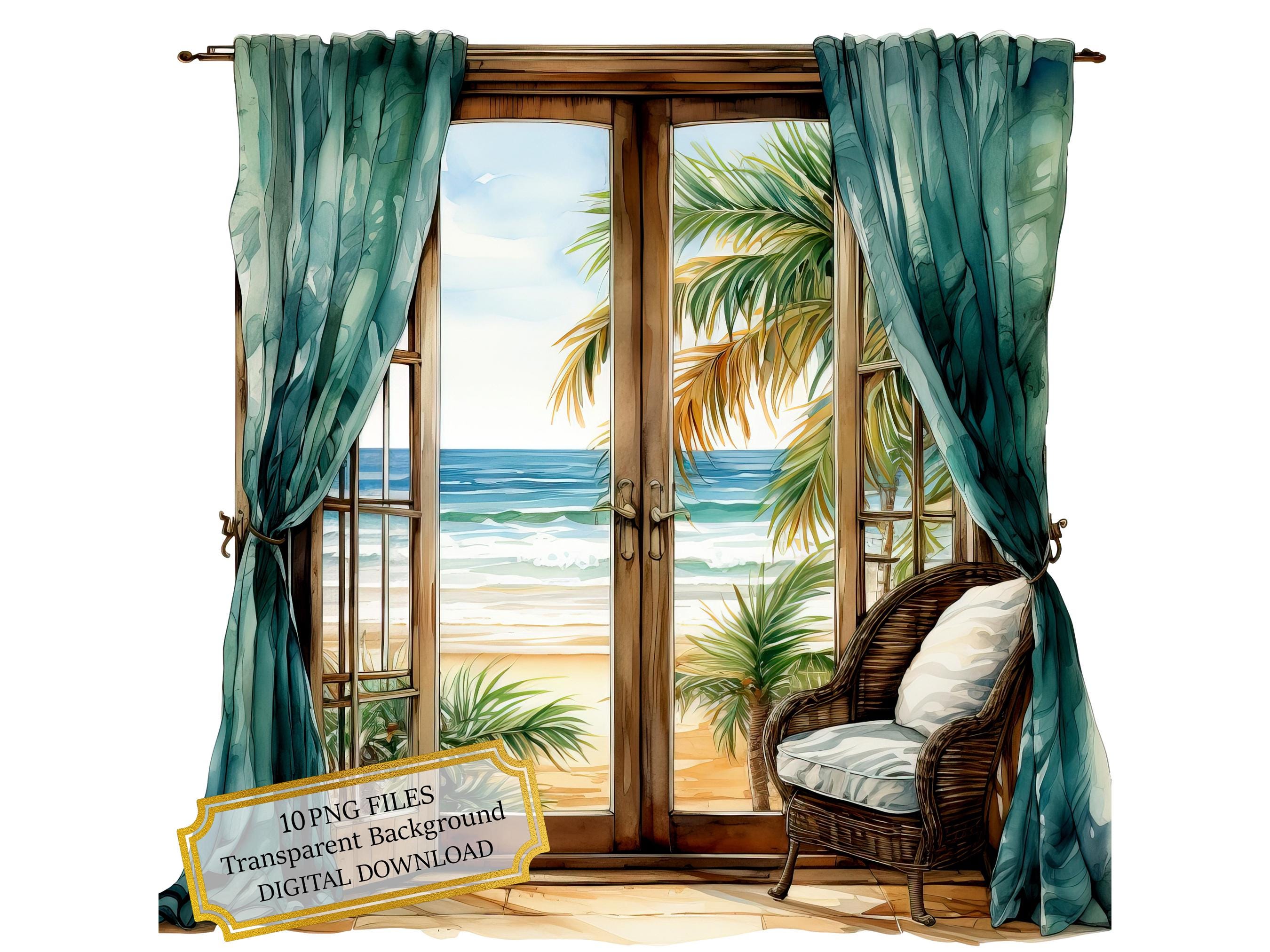 Beach View Window PNG Clipart Bundle- Digital Download - Etsy UK