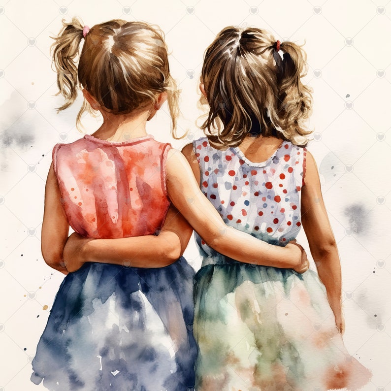 Little Girl Best Friends Clipart Bundle 10 High Quality - Etsy