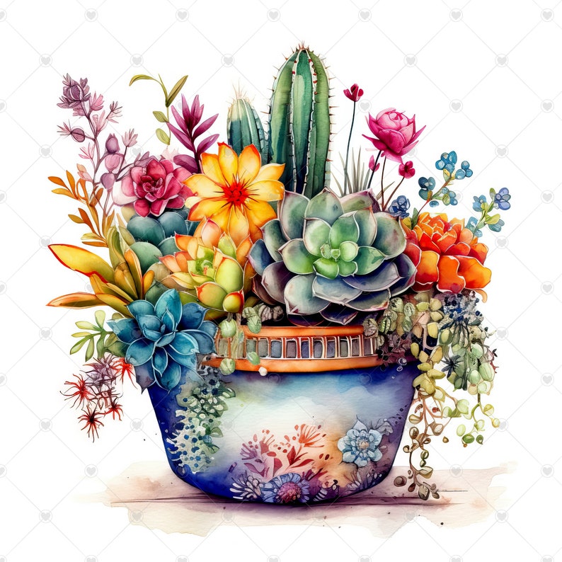 Cactus in Flower Pot Clipart Bundle 10 High Quality - Etsy