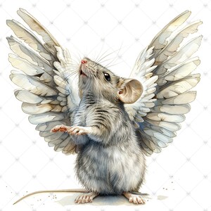Little Mouse With Angel Wings Clipart Bundle- 10 High Quality ...