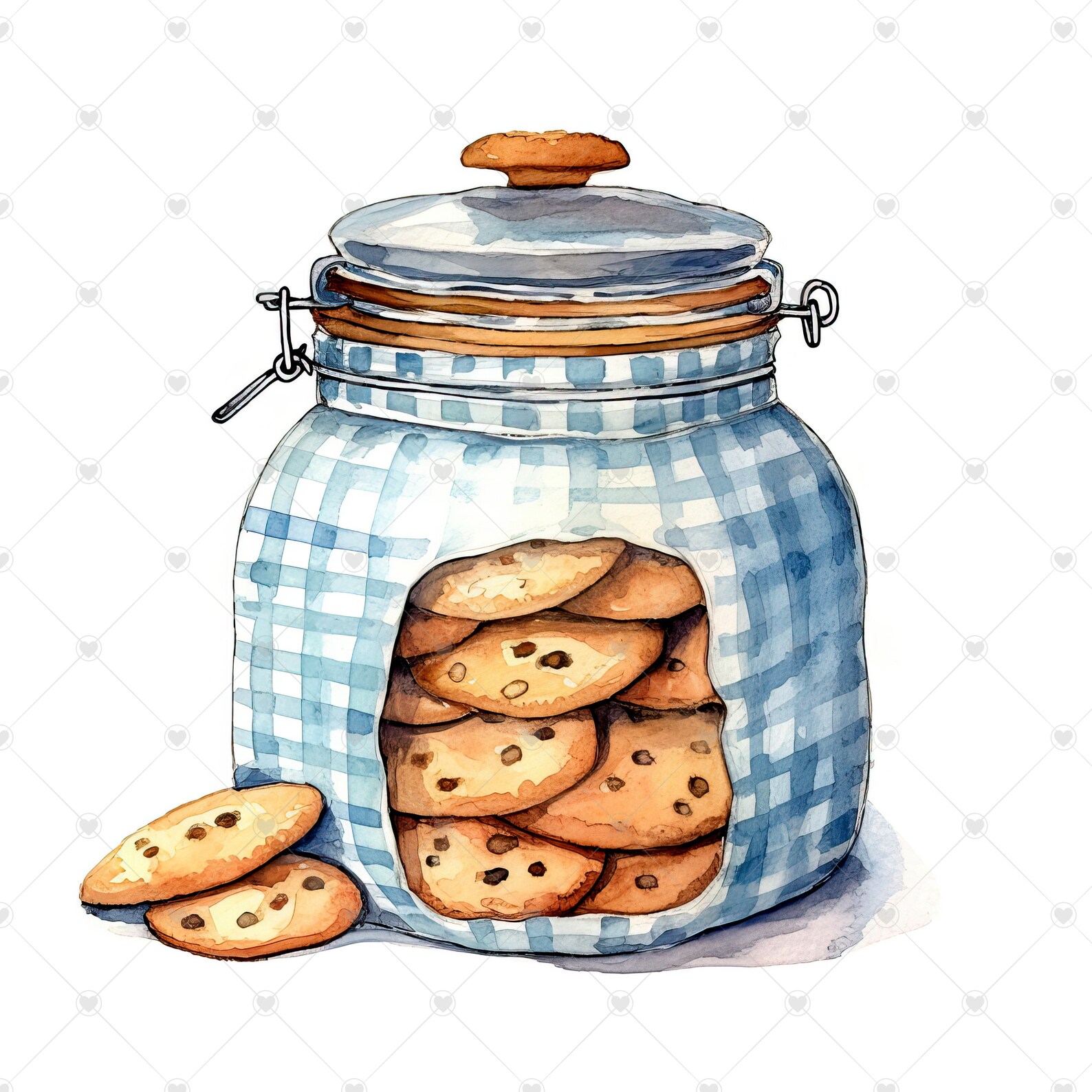 Grandma's Cookie Jar Clipart Bundle 10 High Quality Watercolor Jpgs ...