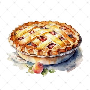 Grandma's Pie Clipart Bundle 10 High Quality Watercolor Jpgs Cottage ...
