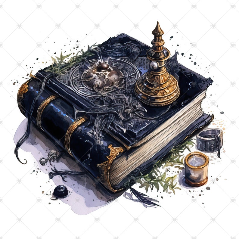 Dark Gothic Witch's Spellbook Clipart Bundle 10 High - Etsy