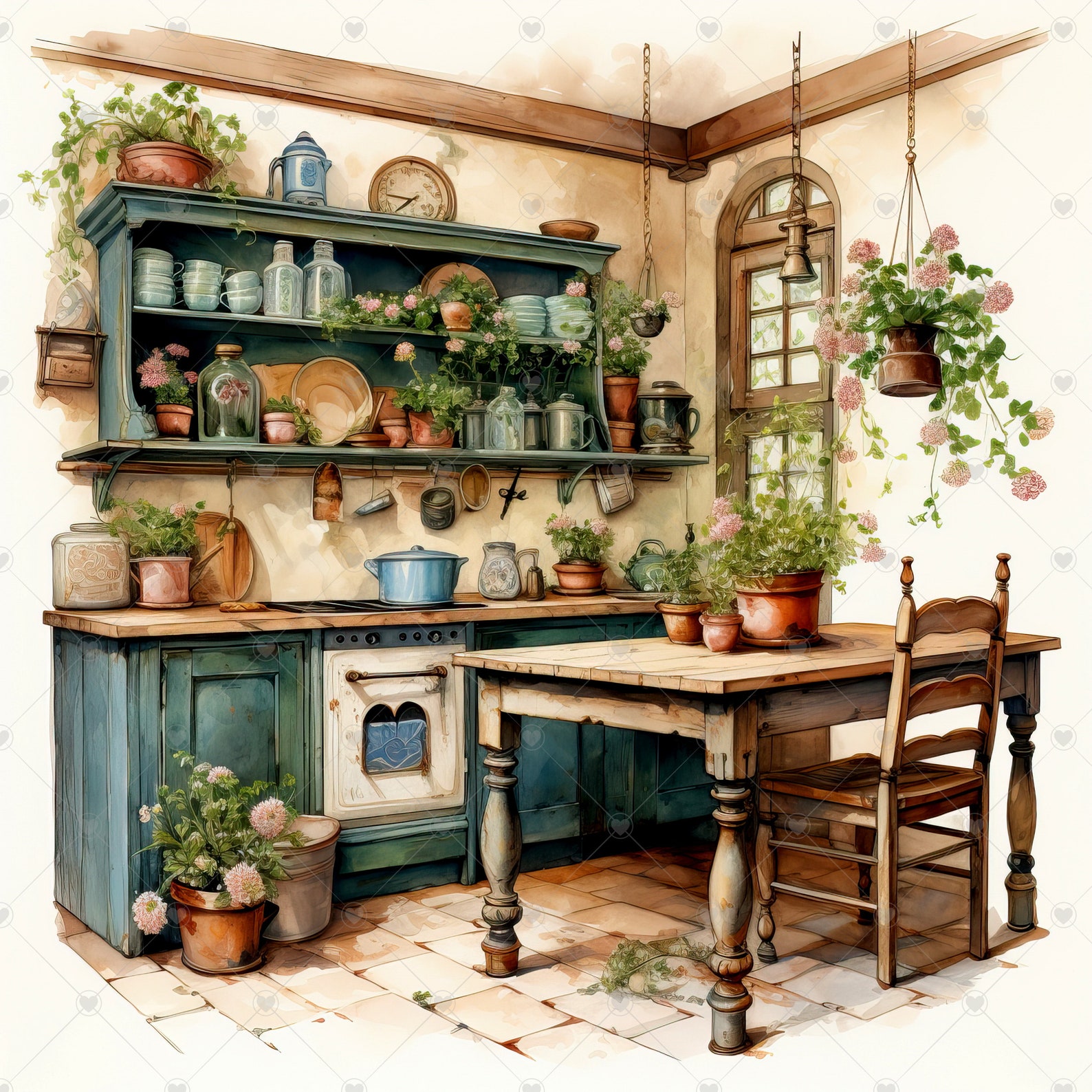 Rustic Nature Wood Style Kitchen Clipart Bundle 10 High Quality ...