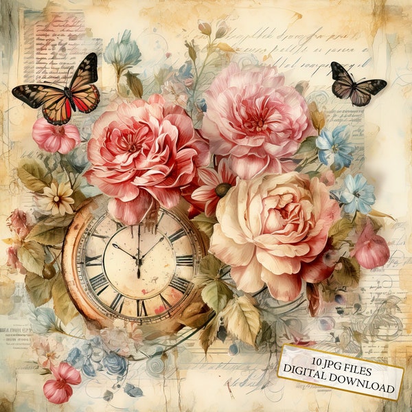 Shabby Chic Clock - Etsy