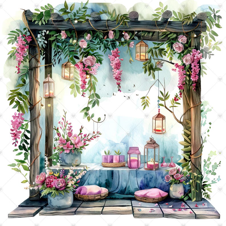 Pacote de imagens PNG para festa no jardim - Download digital - Etsy ...