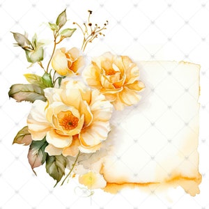 Torn Paper Page With Flowers Clipart Bundle- 10 High Quality Watercolor ...