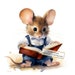 Little Mouse Student Reading a Book Clipart Bundle 10 High Quality ...