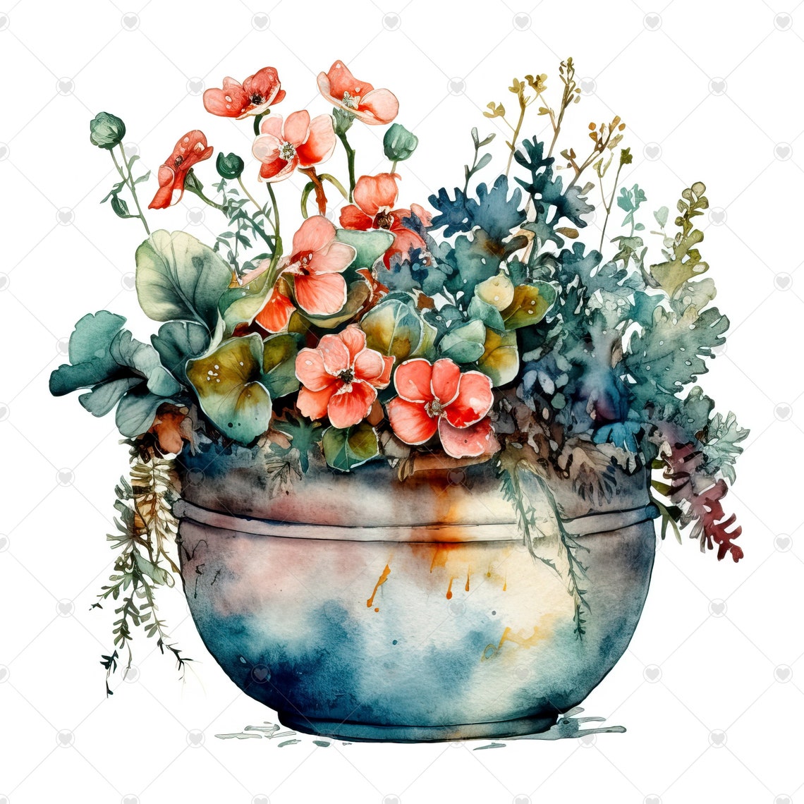 Spring Flowers in Pot Clipart Bundle 10 High Quality - Etsy