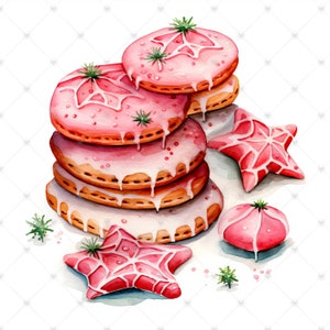 Christmas Cookies Clipart Bundle- 10 High Quality Watercolor Jpgs ...