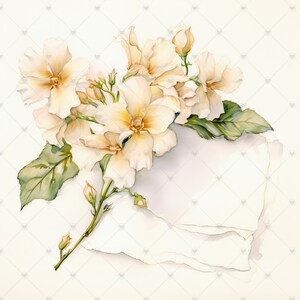 Torn Paper Page With Flowers Clipart Bundle- 10 High Quality Watercolor ...