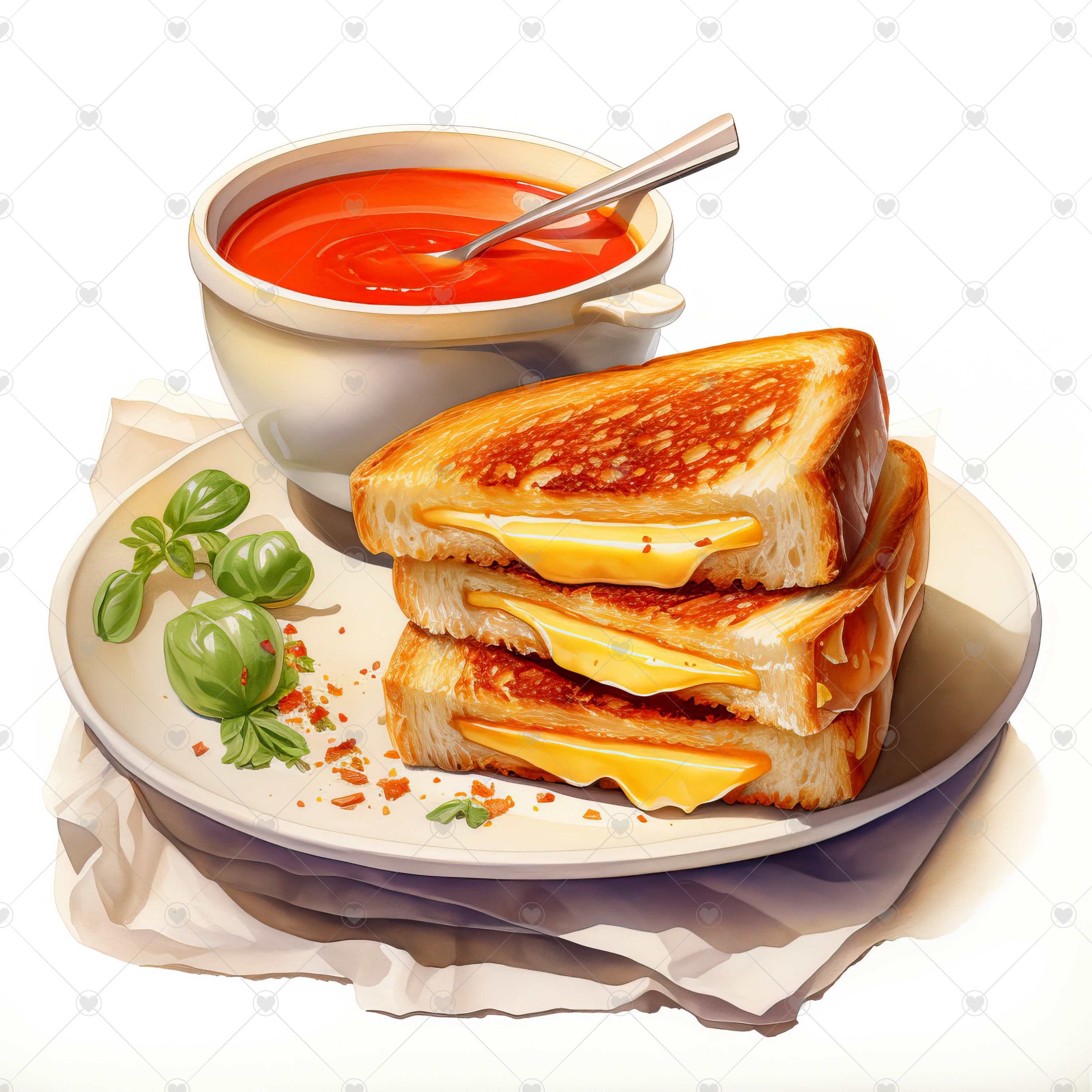Grilled Cheese And Soup Clipart