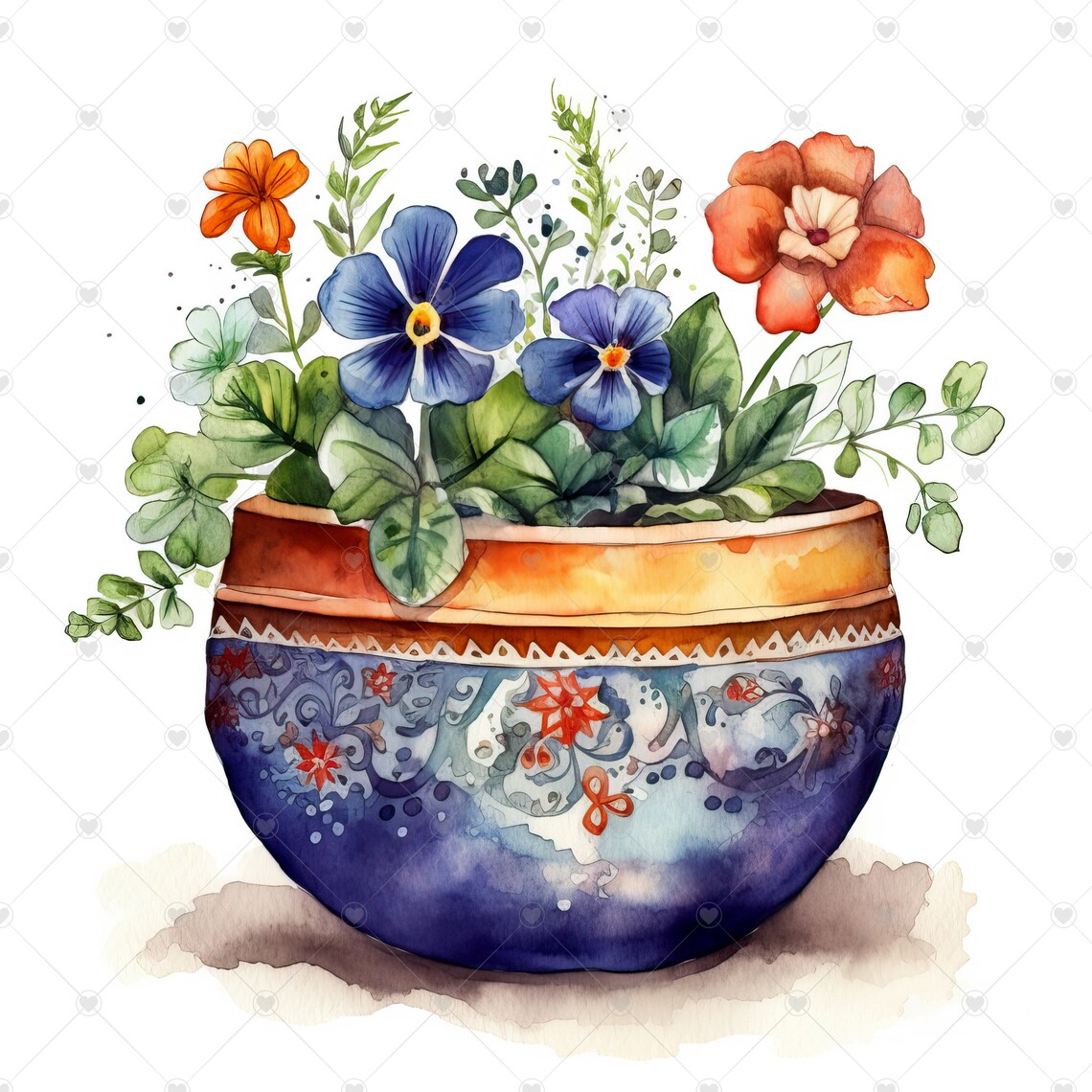 Spring Flowers in Pot Clipart Bundle 10 High Quality - Etsy