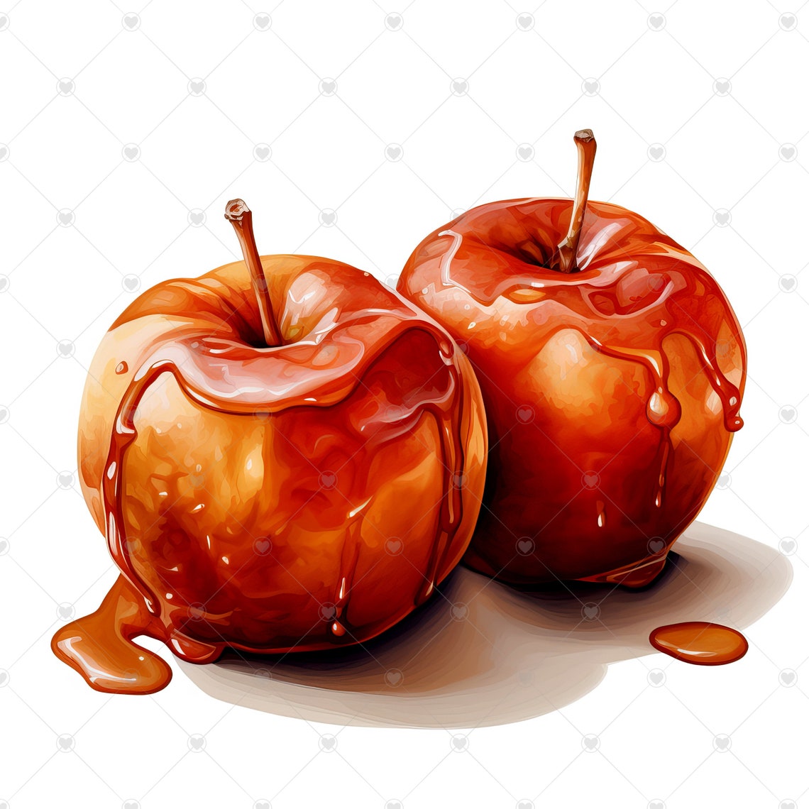 Caramel Apples Clipart Bundle 10 High Quality Watercolor - Etsy