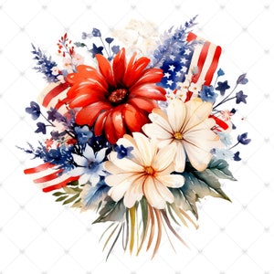 Independence Day Flower Bouquet Clipart Bundle- 10 High Quality ...