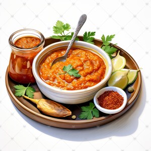 Chutney Indian Food Clipart Bundle- 10 High Quality Watercolor Jpgs ...