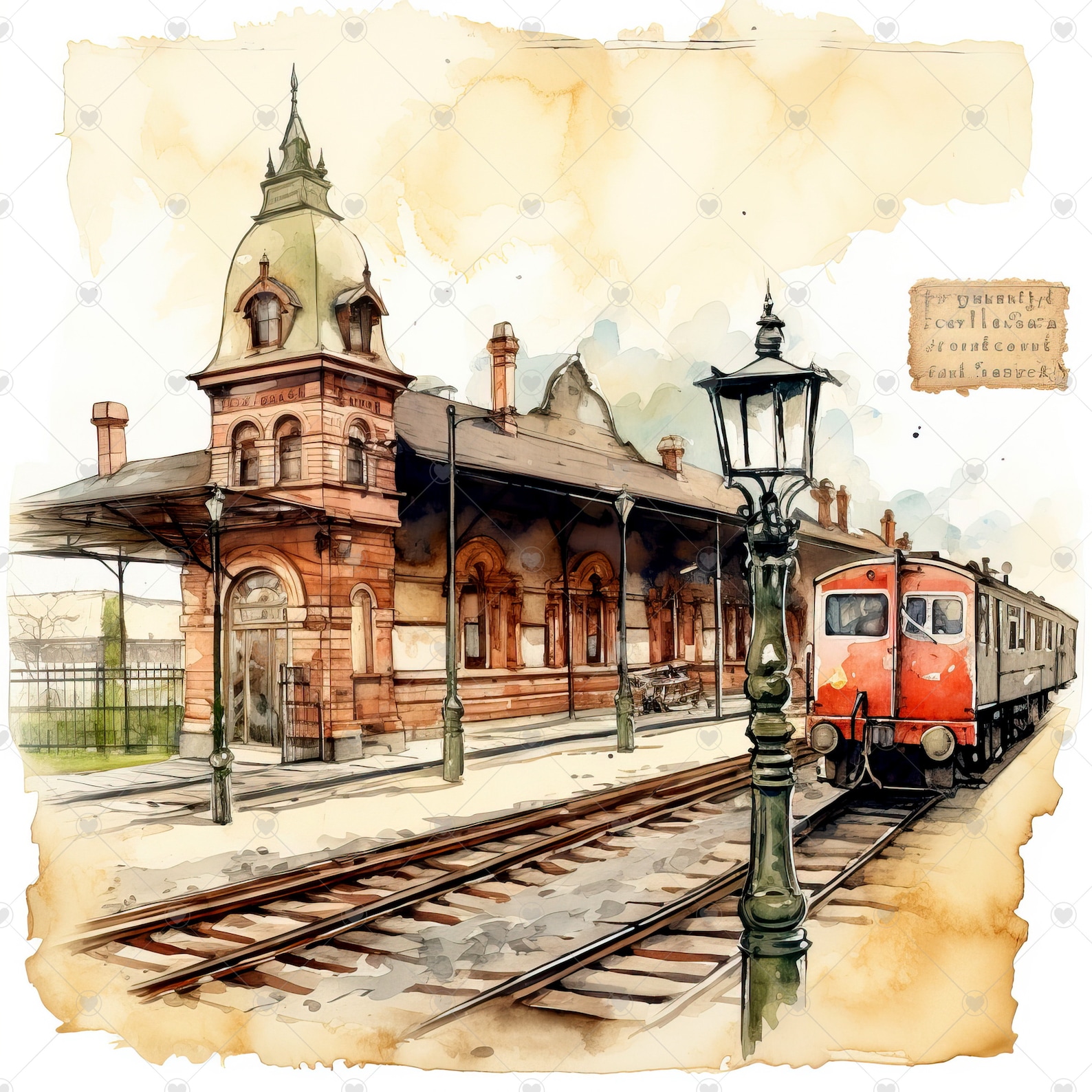 Vintage Train Station Postcard Clipart Bundle 10 High Quality - Etsy