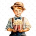 Retro Little Boy Holding a Popcorn Bucket Clipart Bundle 10 - Etsy
