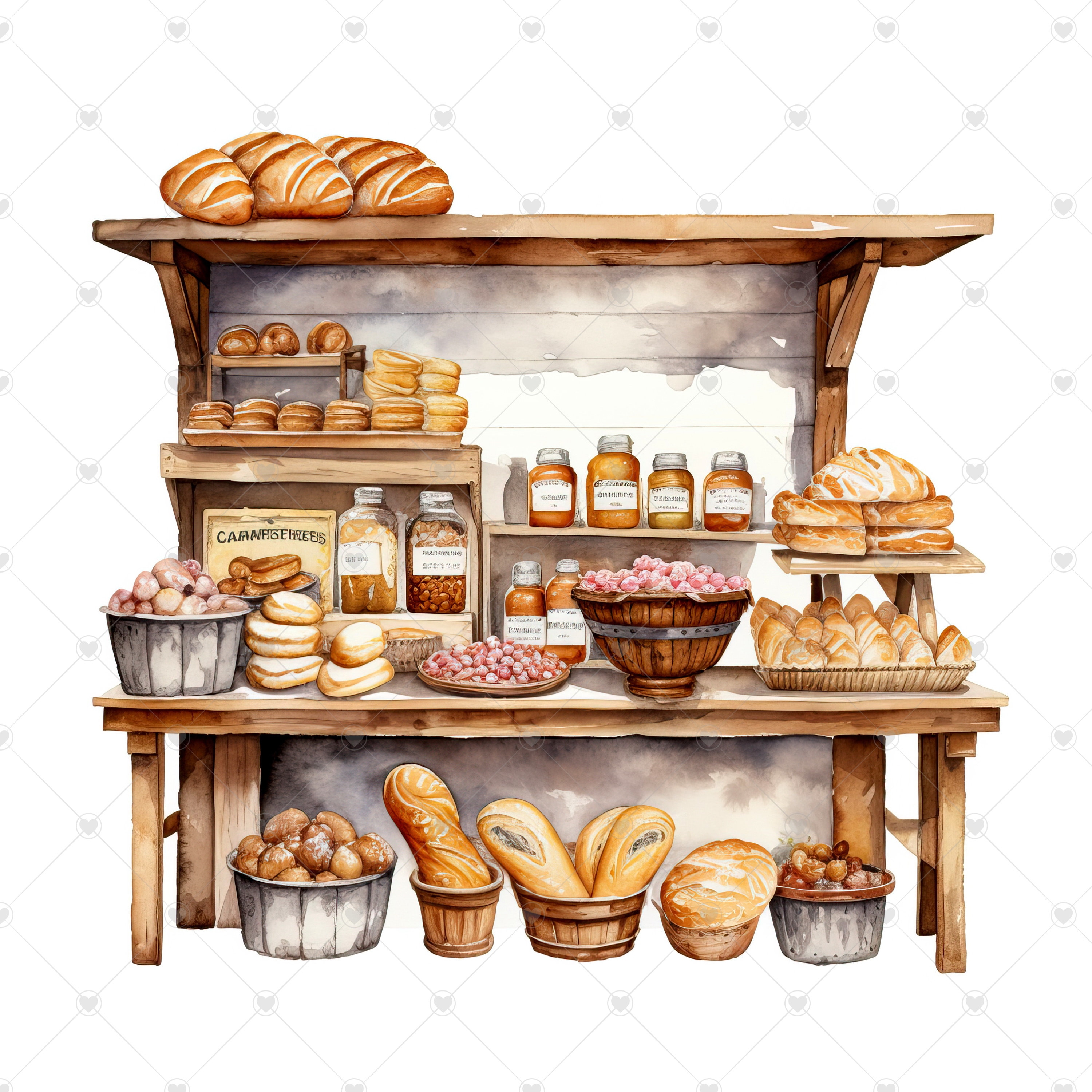 Bread Stand in a Bakery Clipart Bundle 10 High Quality - Etsy