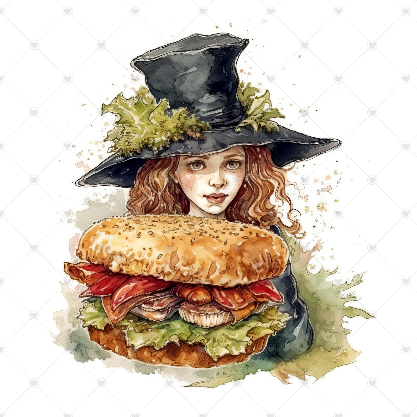 Witch With a Sandwich Clipart Bundle 10 High Quality - Etsy