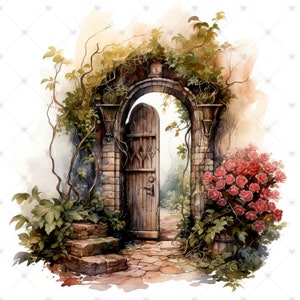 Secret Garden Clipart Bundle 10 High Quality Watercolor Jpgs Crafting ...