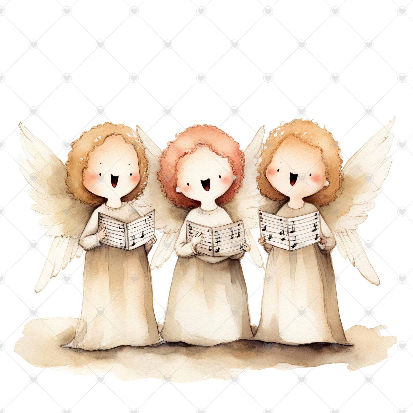 Adorable Little Angels Singing Christmas Carols PNG Clipart Bundle ...