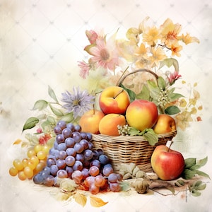 Shabby Chic Still Life Fruits Clipart Bundle- 10 High Quality ...