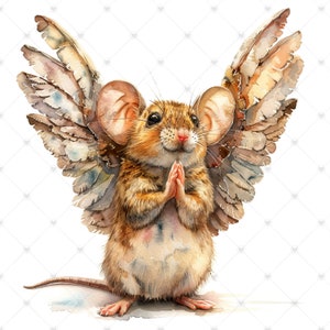 Little Mouse With Angel Wings Clipart Bundle- 10 High Quality ...