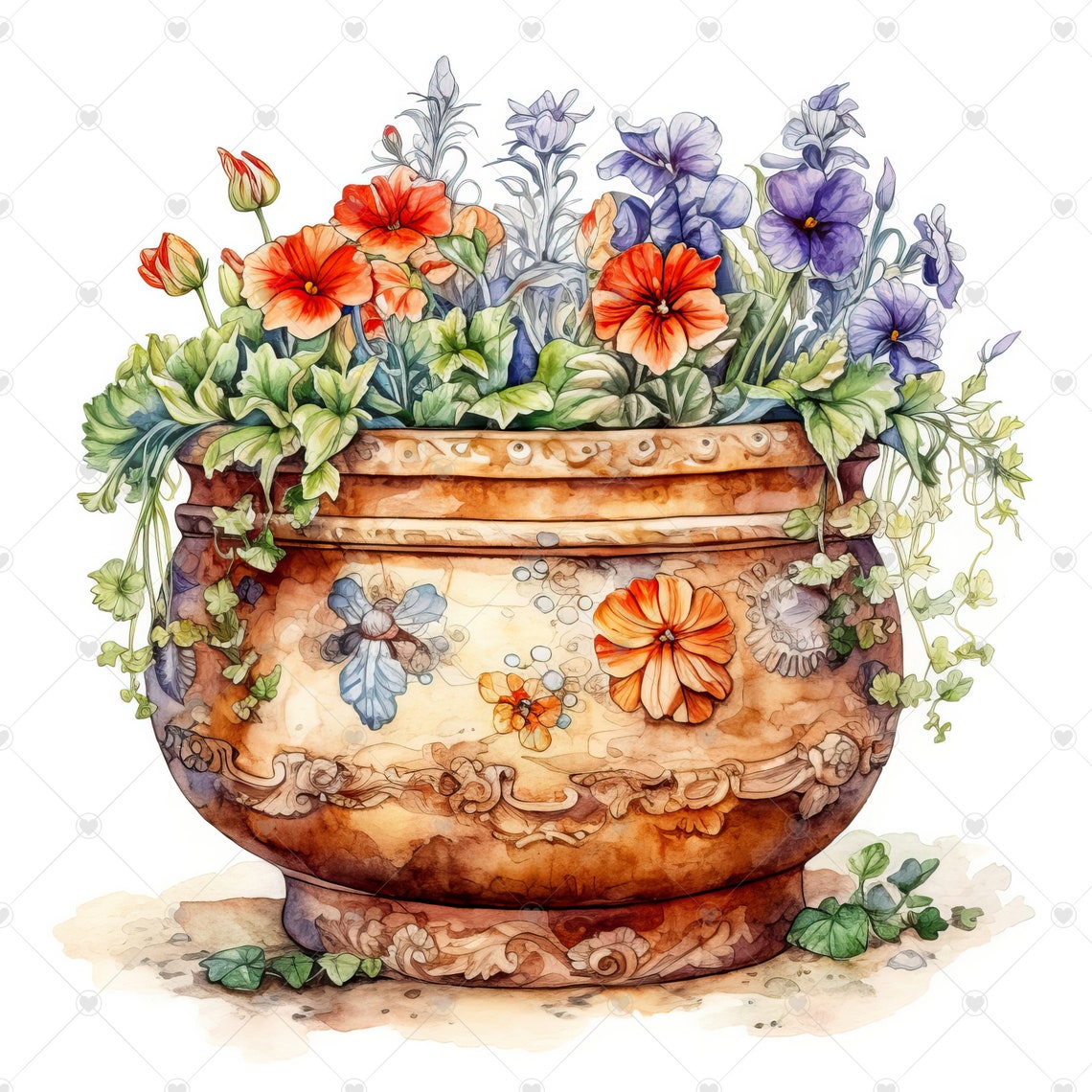 Spring Flowers in Pot Clipart Bundle 10 High Quality - Etsy