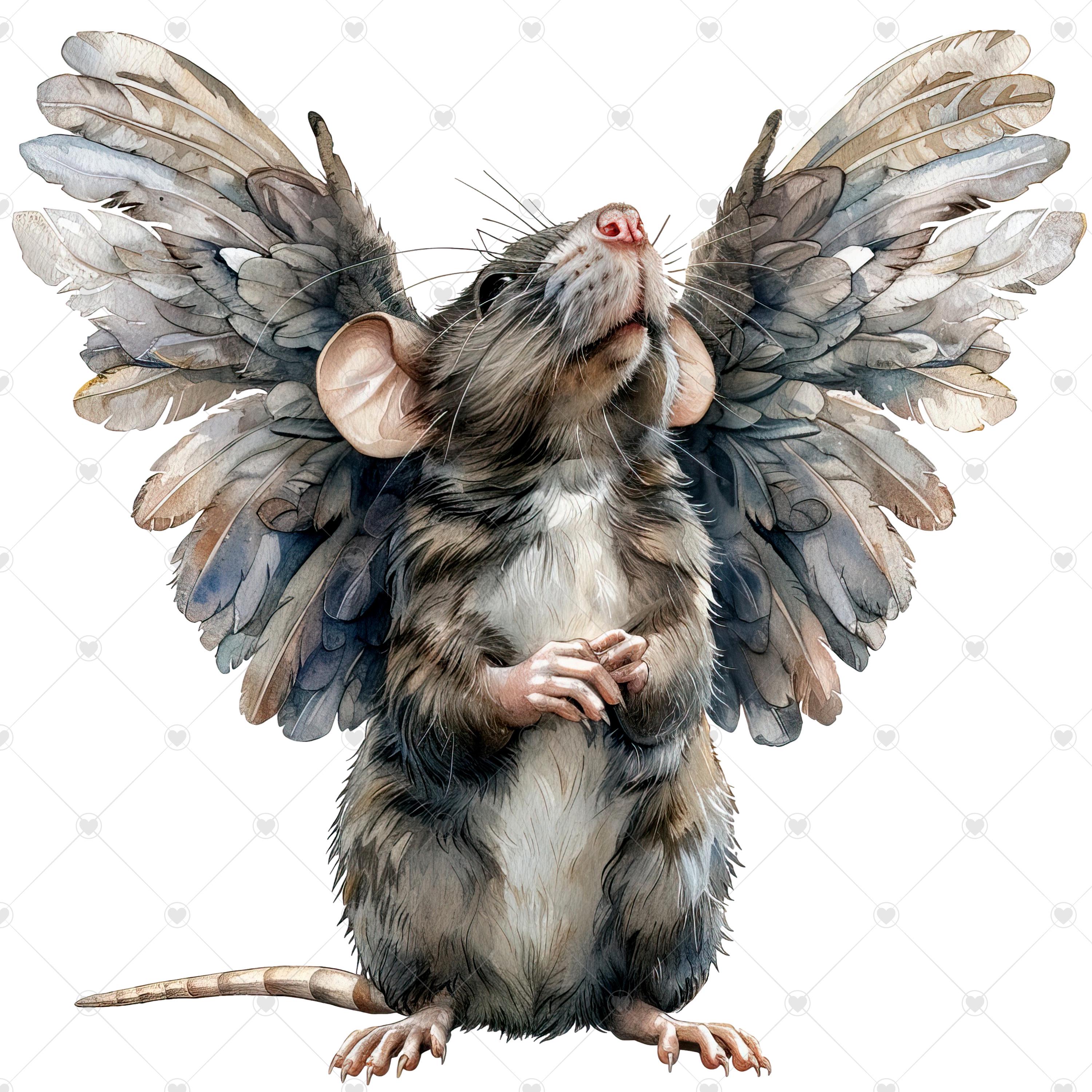 Rat With Angel Wings Png Clipart Bundle Digital Download Etsy Uk