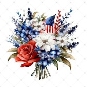 Independence Day Flower Bouquet Clipart Bundle- 10 High Quality ...