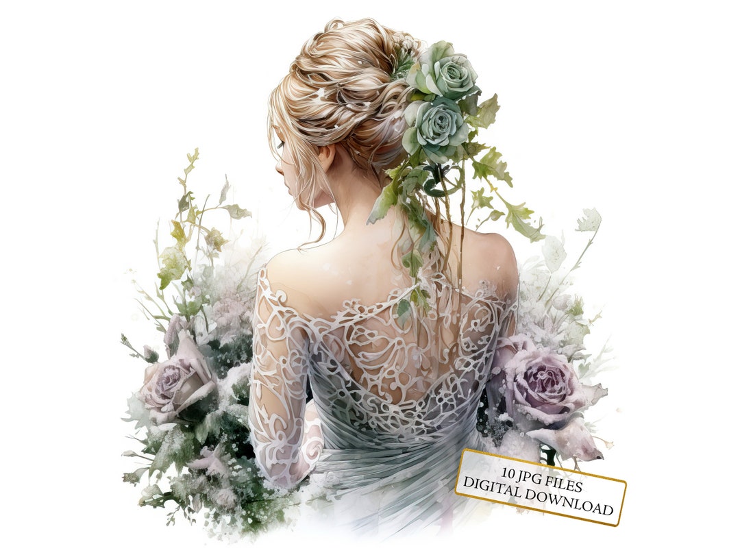 Back View of a Beautiful Princess Clipart Bundle- 10 High Quality ...