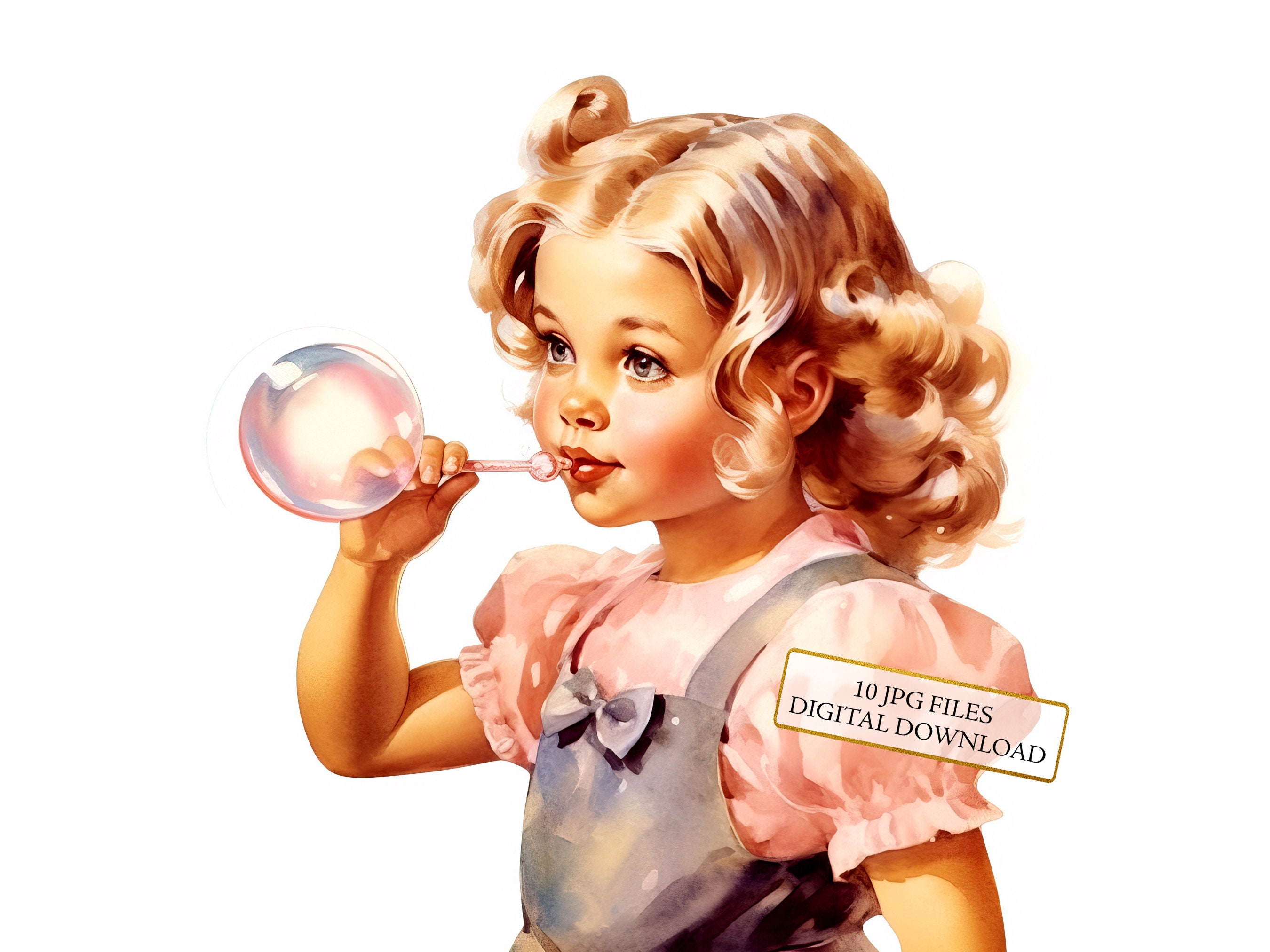 Little Girl Blowing Bubbles Clipart Bundle 10 High Quality - Etsy