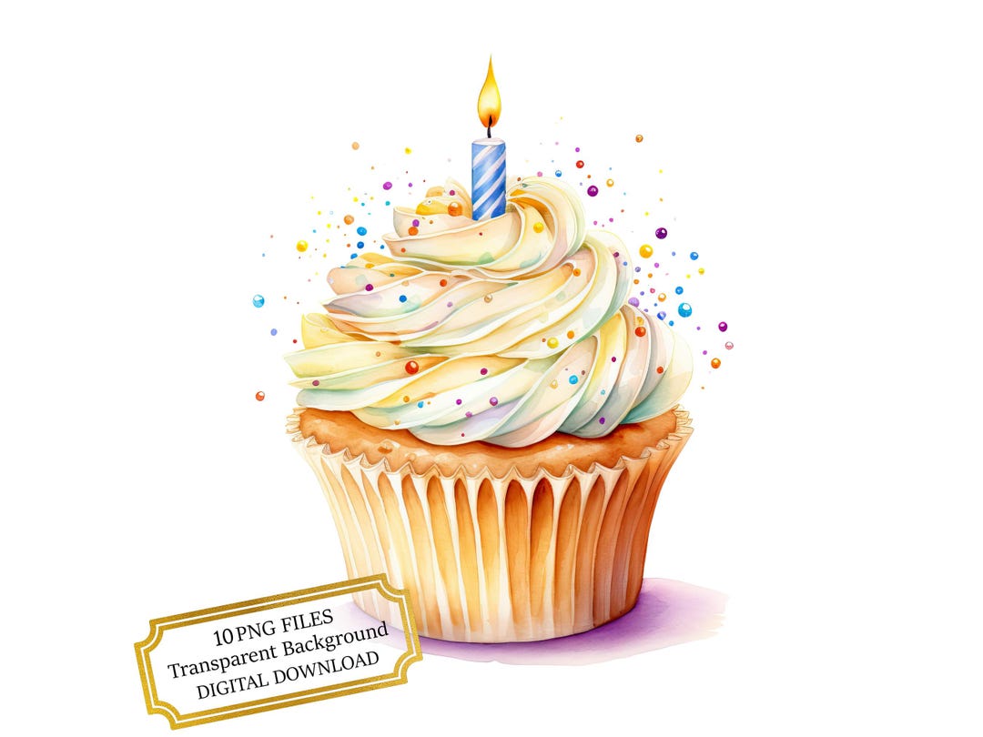 Birthday Cupcake PNG Clipart Bundle- Digital Download - Etsy