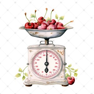 Retro Kitchen Scale With Fruits Clipart Bundle- 10 High Quality ...