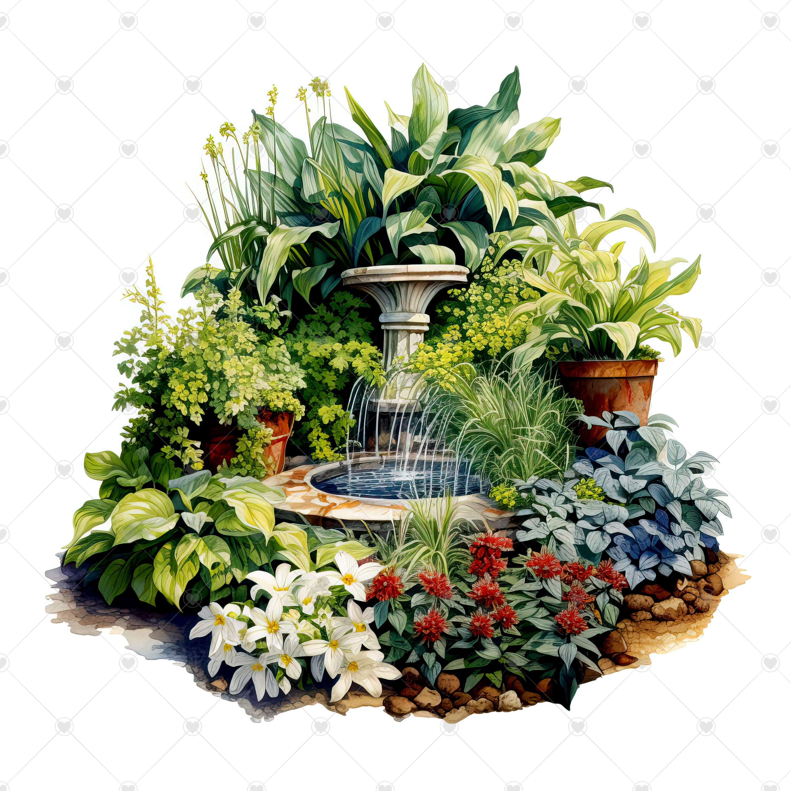 Decorated Flower Garden Corner Clipart Bundle 10 High Quality - Etsy