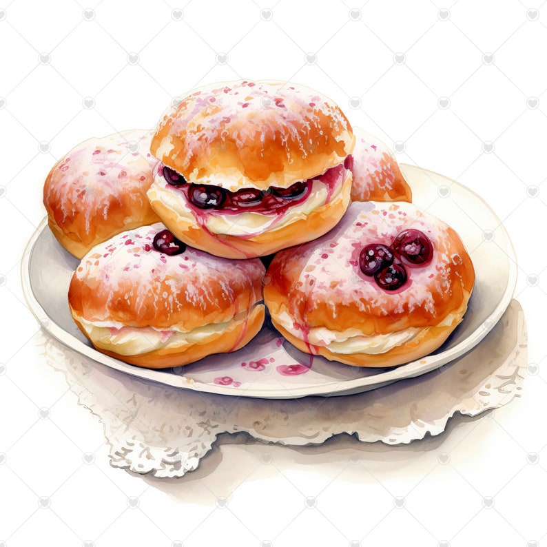 European Jam Fill Donuts Clipart Bundle 10 High Quality - Etsy