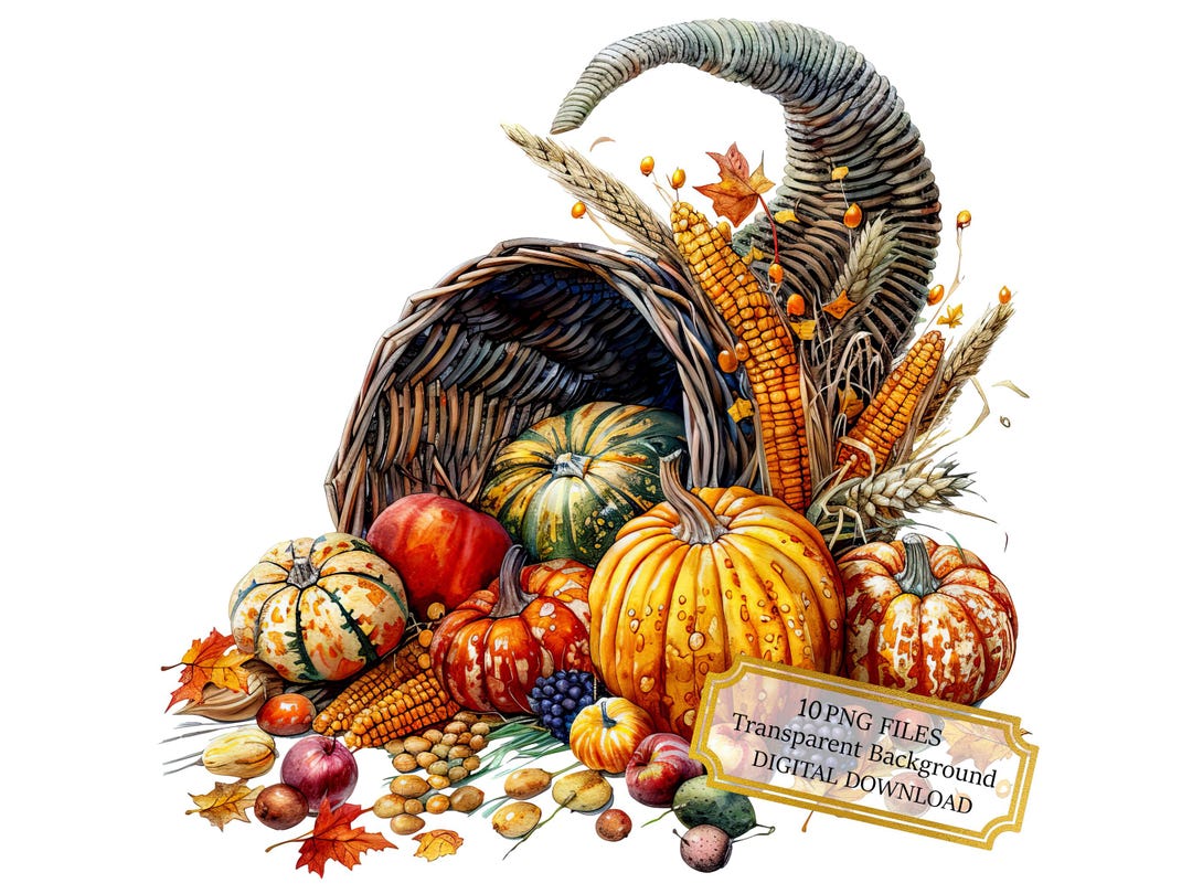 Thanksgiving Cornucopia PNG Clipart Bundle- Digital Download - Etsy