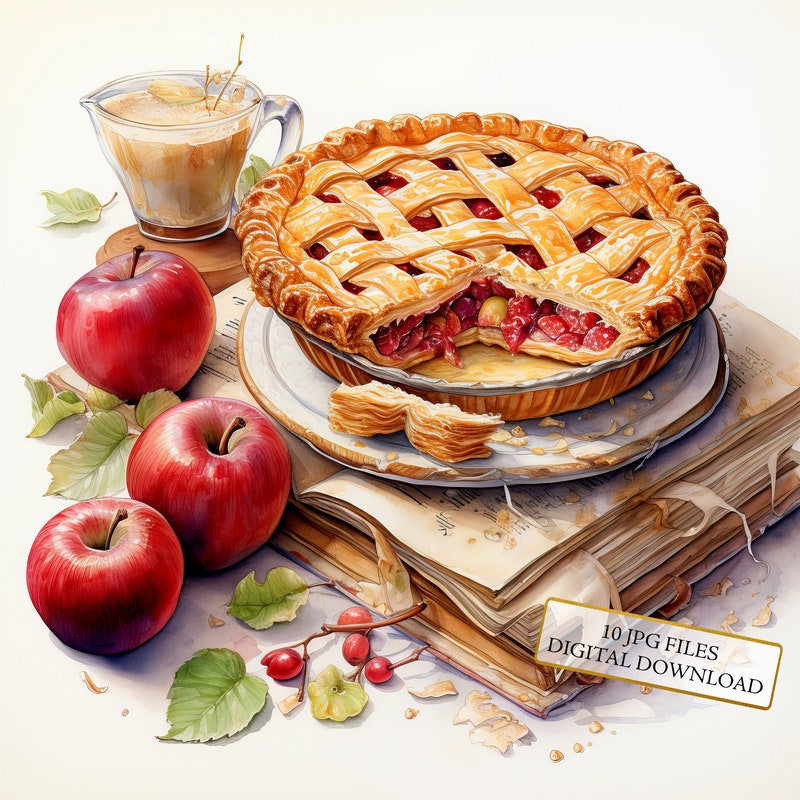 Apple Pie Clipart - Etsy