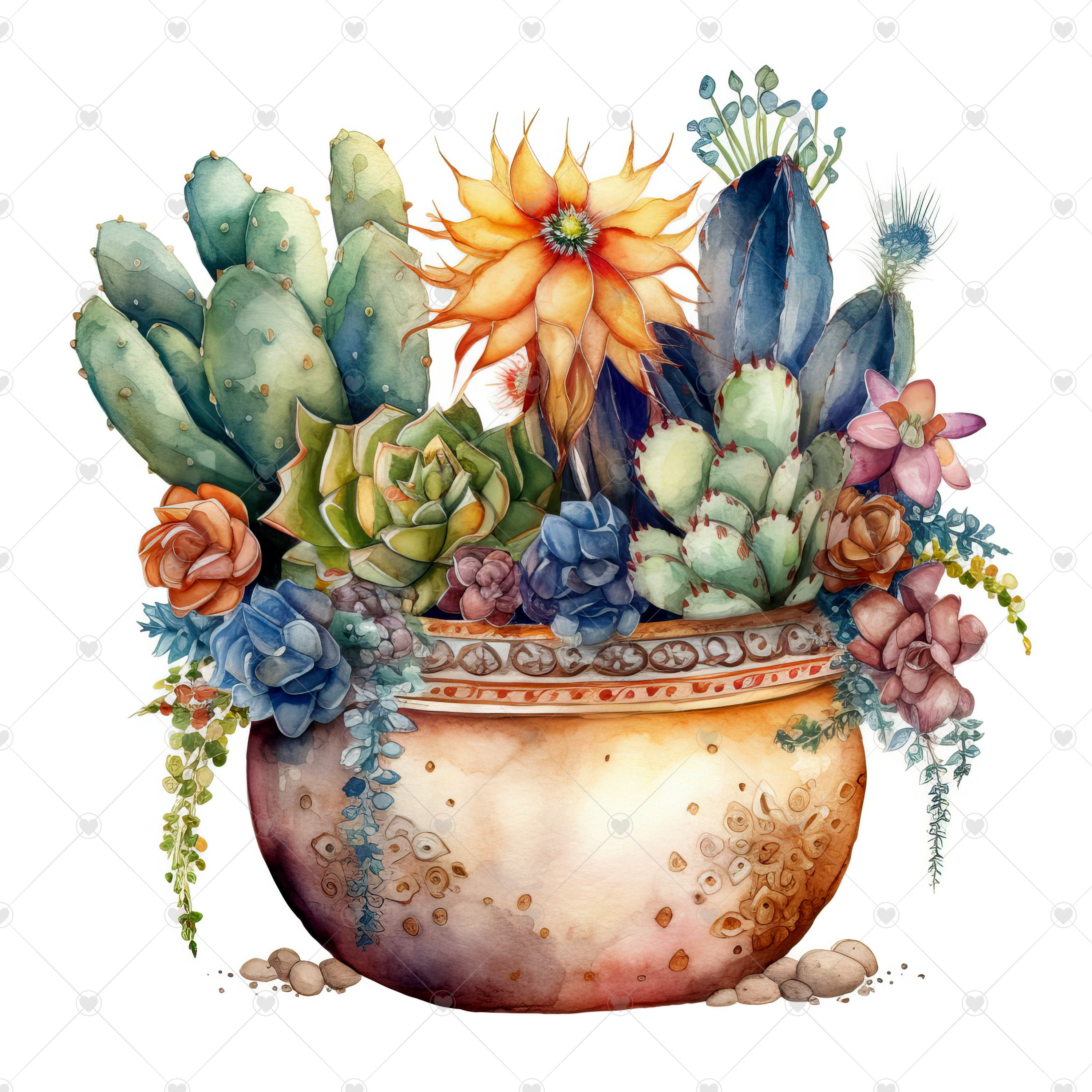 Cactus in Flower Pot Clipart Bundle 10 High Quality - Etsy